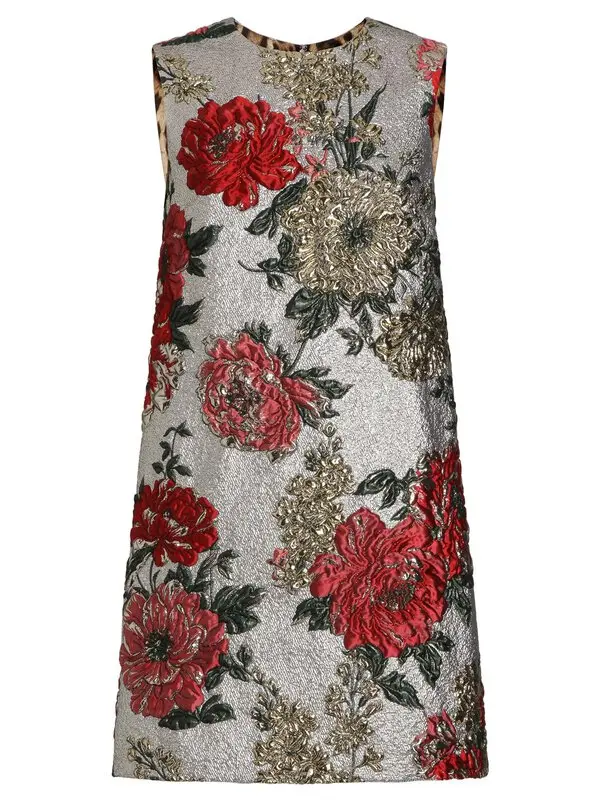 Dolce & Gabbana Floral Jacquard Dress Dresses Multi-colored - Multicolor