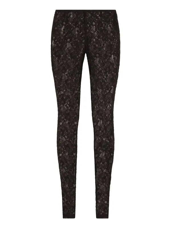 Dolce & Gabbana Lace Leggings Pants And Shorts - Black
