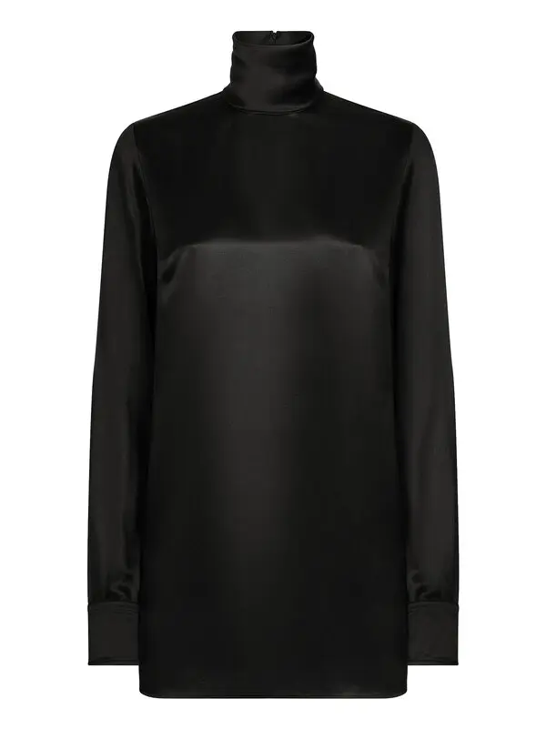 Dolce & Gabbana Silk Satin Blouse Shirts And Tops Silk - Black