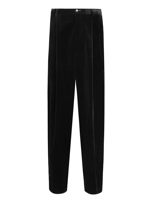 Dolce & Gabbana Smooth Velvet Trousers Pants And Shorts - Black