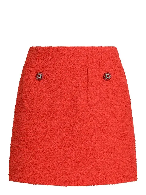 Dolce & Gabbana Stretch Tulle Pencil Skirt - Orange