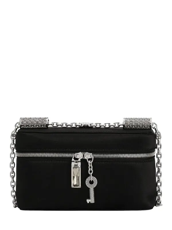 Dolce & Gabbana Sicily Medium Satin And Pavé Tubes Shoulder Bag Shoulder And Crossbody Bags - Black