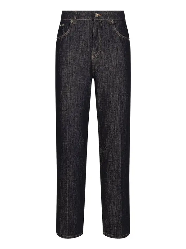 Dolce & Gabbana Embroidered Loose Fit Jeans - Blue