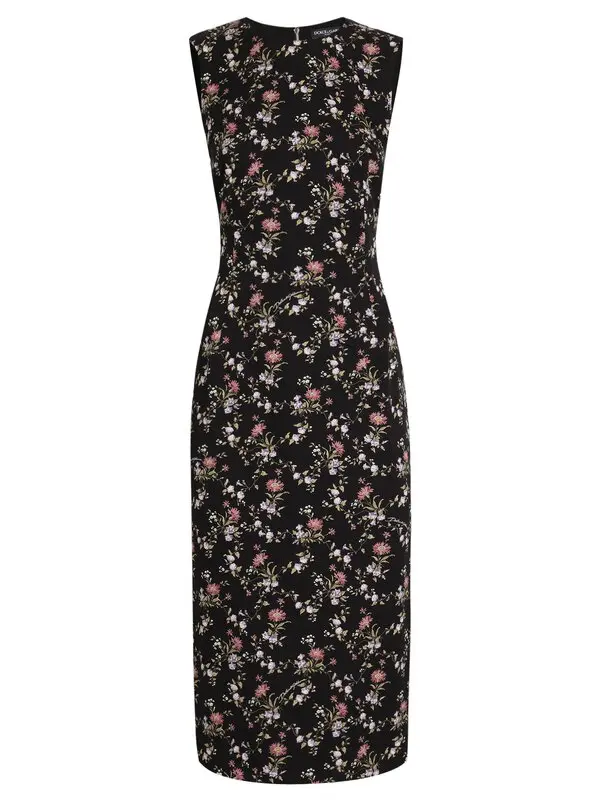 Dolce & Gabbana Small Floral-print Charmeuse Dress Dresses - Multicolor