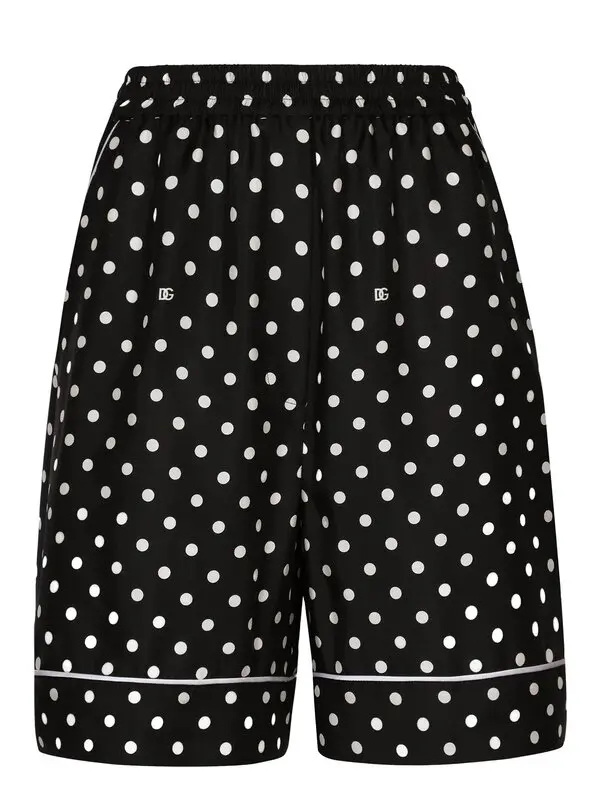 Dolce & Gabbana Silk Pajama Shorts With Polka-dot Pants And Shorts - Print