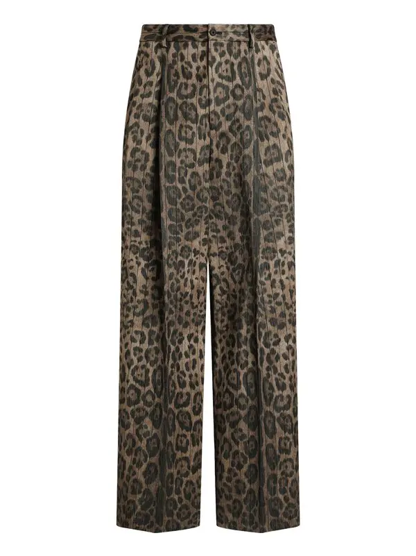 Dolce & Gabbana Leopard- Jacquard Trousers Pants And Shorts Animal - Print