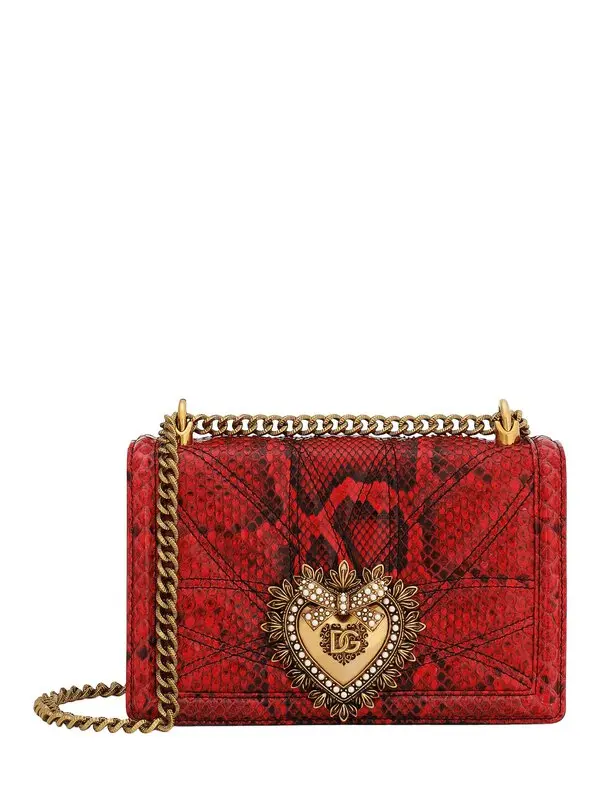 Dolce & Gabbana Medium Devotion Shoulder Bag Shoulder And Crossbody Bags Fine Leathers - Red