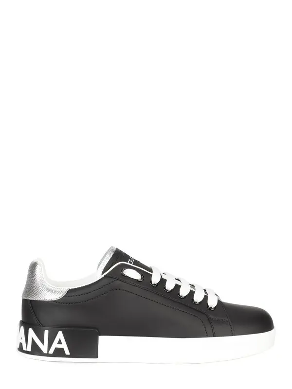 Dolce & Gabbana Calfskin Nappa Portofino Sneakers Sneakers Multi-colored Leather - Black/silver