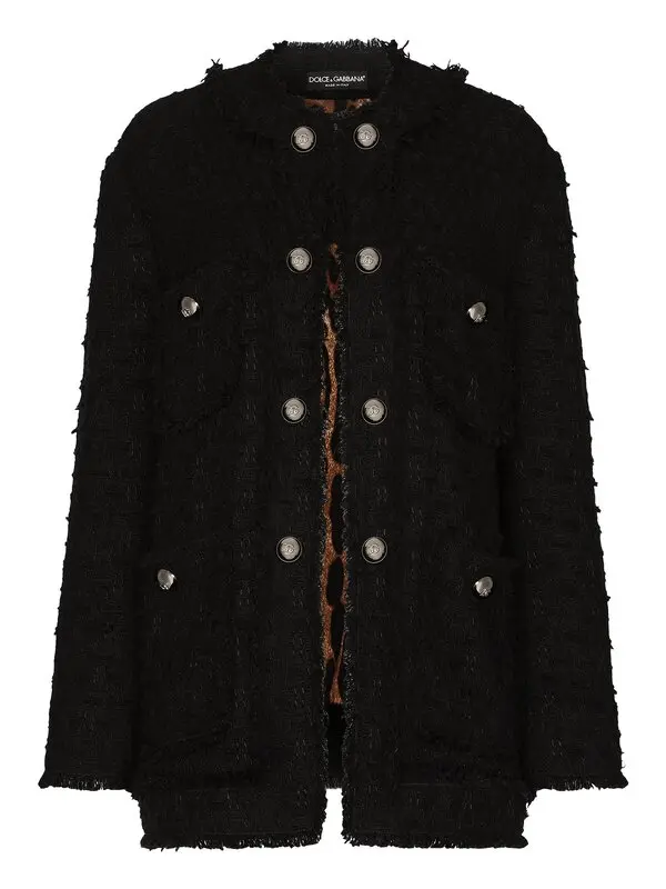 Dolce & Gabbana Textured Embellished Jacket - Black