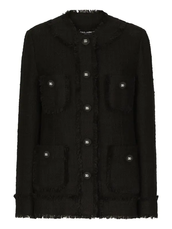 Dolce & Gabbana Single-breasted Tweed Jacket - Black