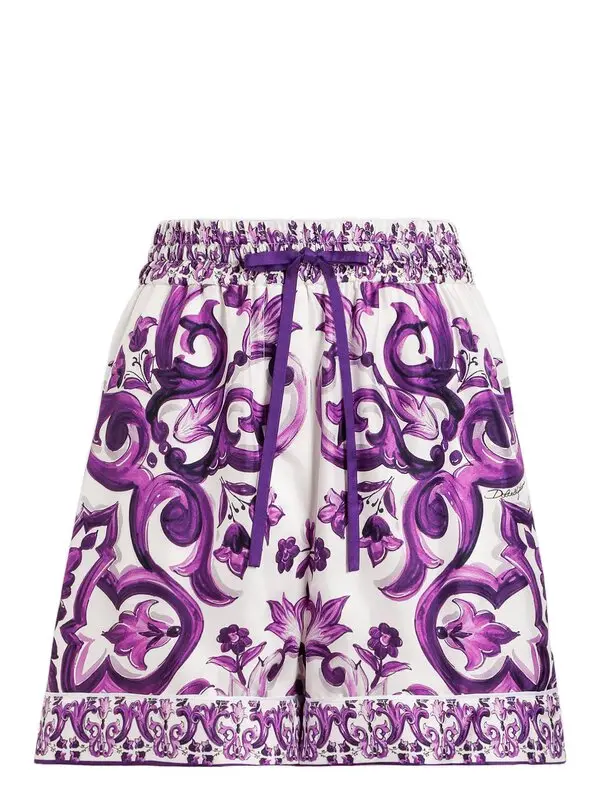 Dolce & Gabbana Majolica-print Twill Shorts Pants And Shorts - Multicolor