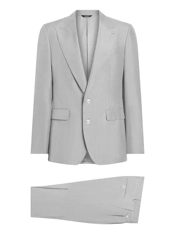 Dolce & Gabbana Deconstructed Single-breasted Silk Suit Suits And Blazers Gray - Grey