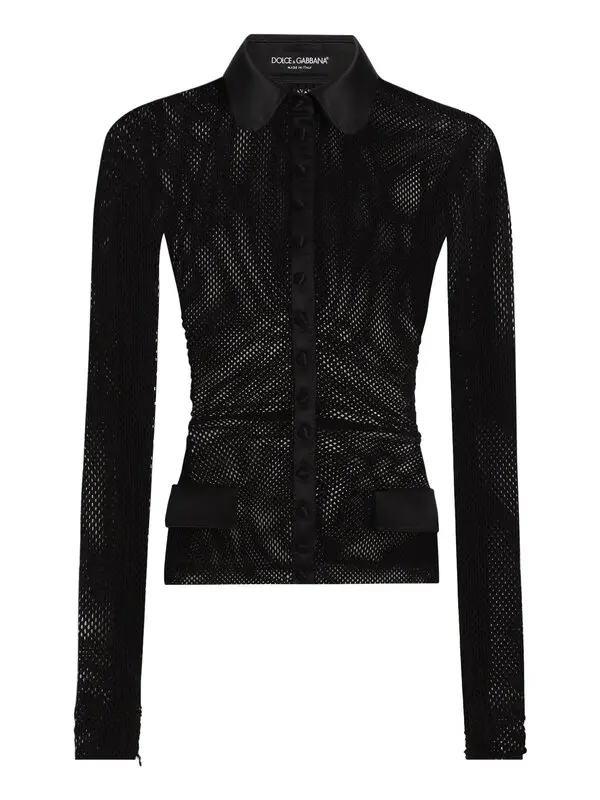 Dolce & Gabbana Mesh Shirt Jacket Blazers - Black