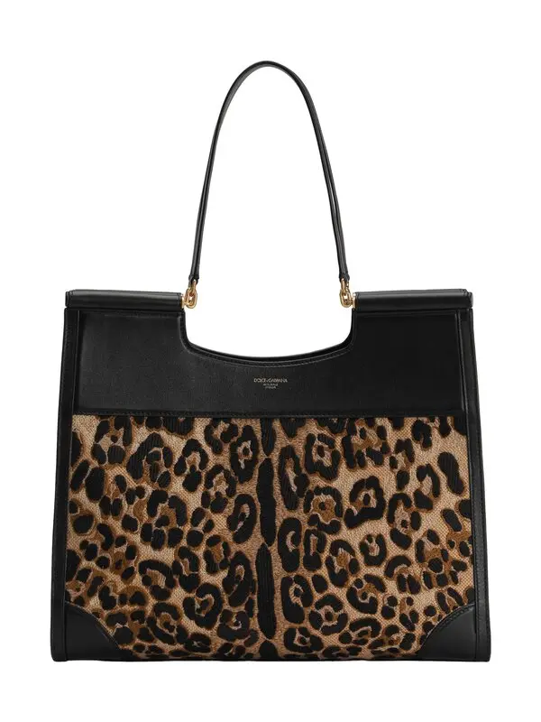 Dolce & Gabbana Sicily Large Shopping Bag With Embroidery Tote Bags - Multicolor