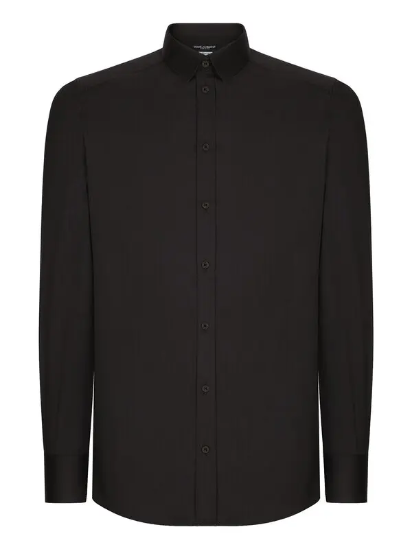 Dolce & Gabbana Stretch Cotton Gold-fit Shirt Shirts - Black