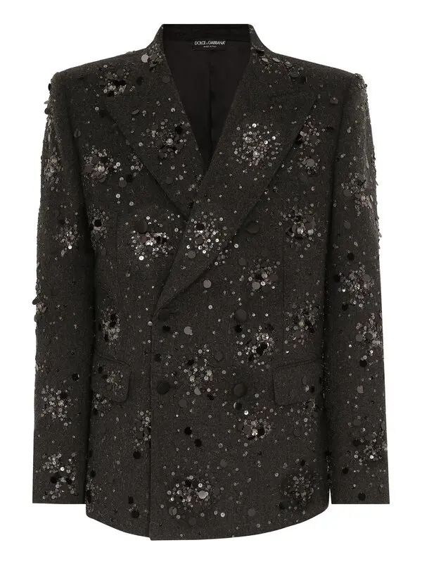 Dolce & Gabbana Double-breasted Embroidered Wool Sicilia-fit Jacket Suits And Blazers Multi-colored - Multicolor