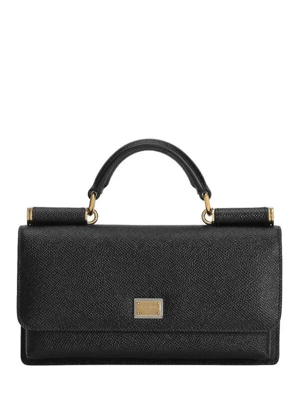 Dolce & Gabbana Dauphine-print Calfskin Mini Bag Collection Leather - Black