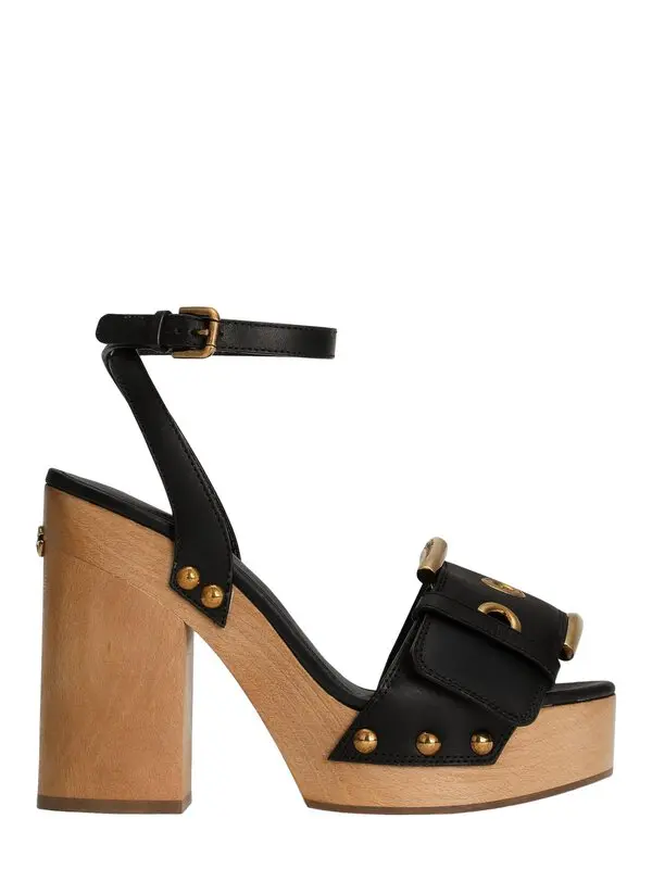 Dolce & Gabbana Cowhide Wedge Sandals Sandals And Wedges - Black