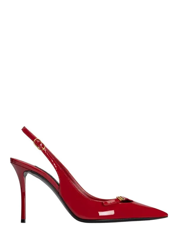 Dolce & Gabbana Patent Leather Slingback Pumps - Red