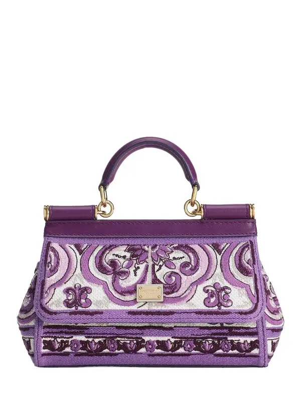 Dolce & Gabbana Small Sicily Handbag With Majolica Embroidery Handbags - Multicolor