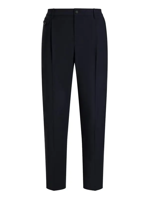 Dolce & Gabbana Wool Blend Tailored Trousers - Blue