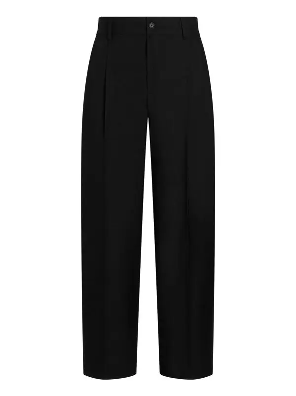 Dolce & Gabbana Virgin Wool Tailored Trousers - Black
