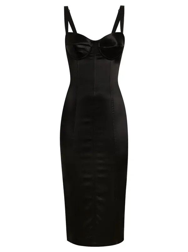 Dolce & Gabbana Satin Dress Dresses - Black