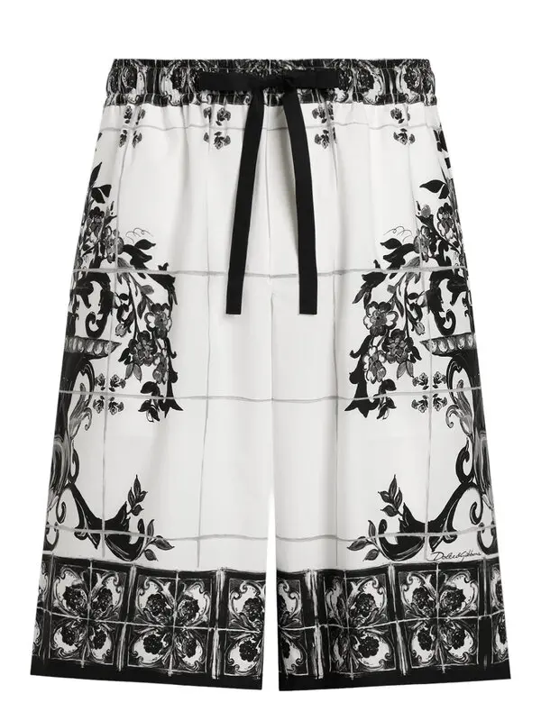 Dolce & Gabbana Majolica Print Poplin Trousers - Multicolor