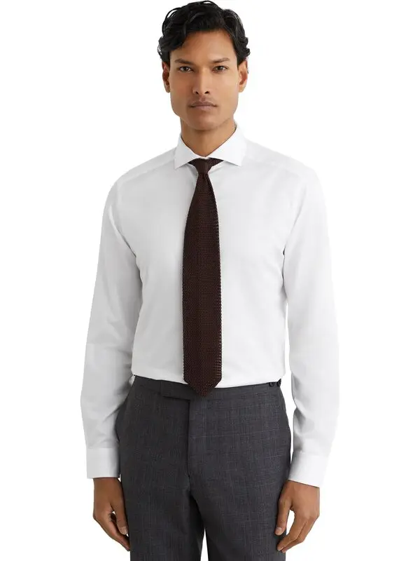 REISS Storm Fit Cotton-twill Two-fold Shirt - White