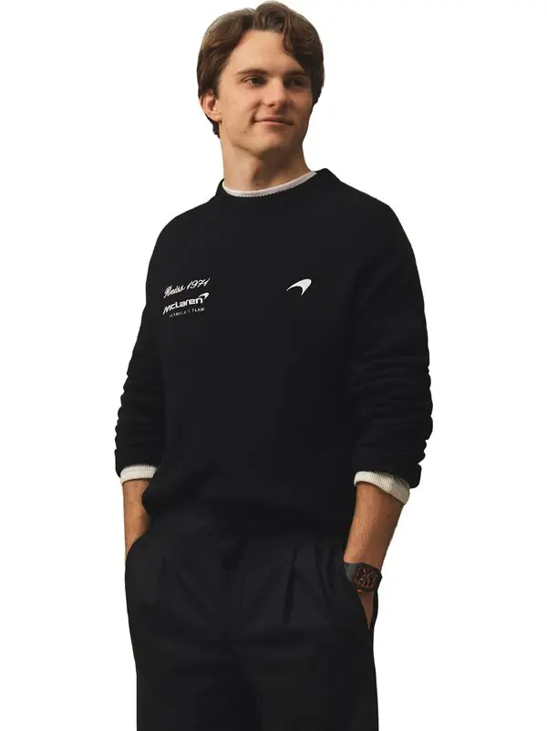 REISS X Mclaren Racing Crew Neck Jumper - Black