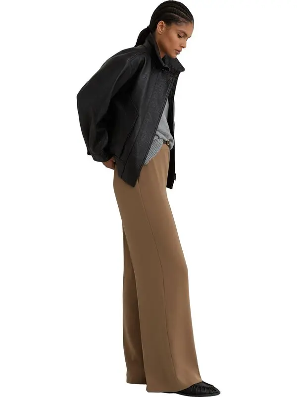 REISS Margeaux Wide-leg Tailored Trousers - Camel