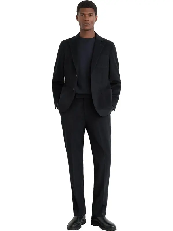 REISS Slim Fit Stretch Drawstring Trousers - Navy