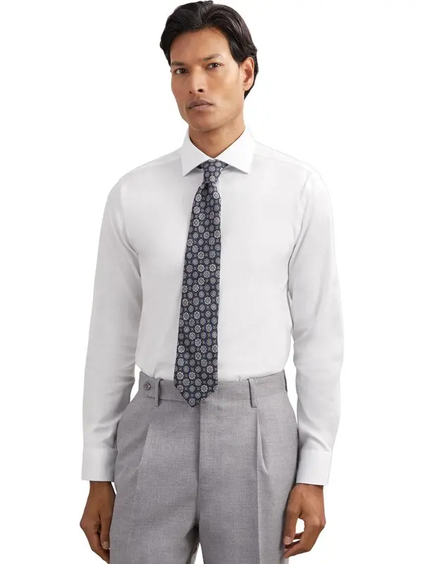 REISS Regular Fit Cotton-blend Stretch Shirt - White