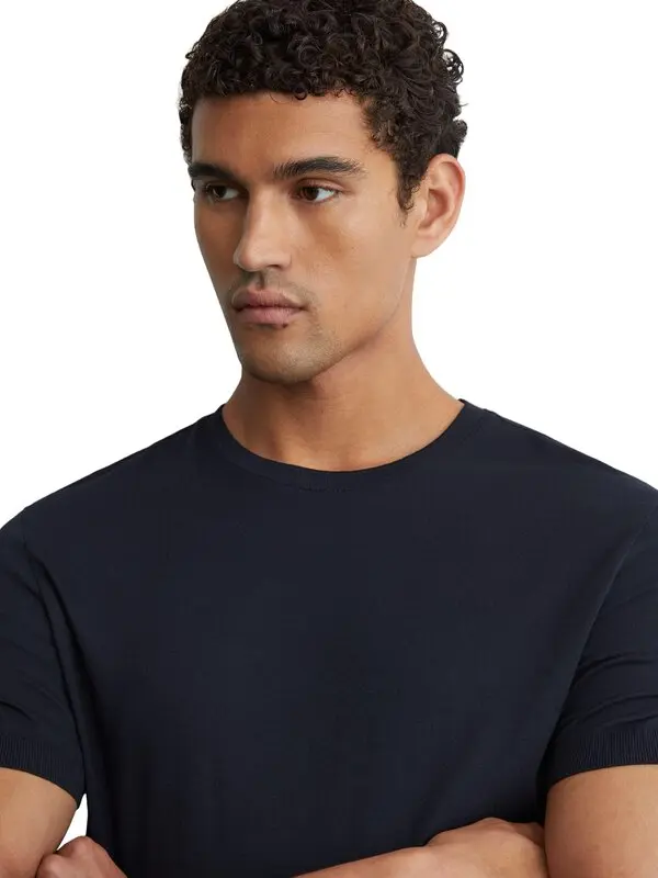 REISS Cotton- Crew-neck Modern-fit T-shirt - Navy
