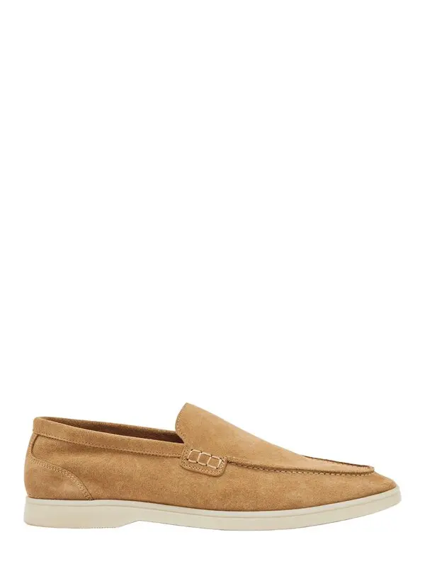 REISS Suede Slip-on Loafers - Stone