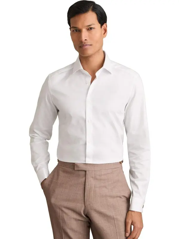 REISS Remote Slim Fit Regular-fit Cotton-satin Stripe Shirt - White