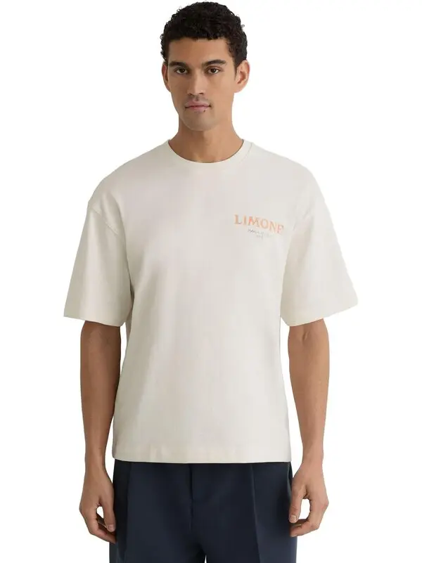 REISS Cotton Lemon-print Relaxed-fit T-shirt - White