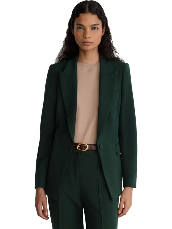 REISS Gabi Tailored Single-breasted Suit Blazer - Dark Green