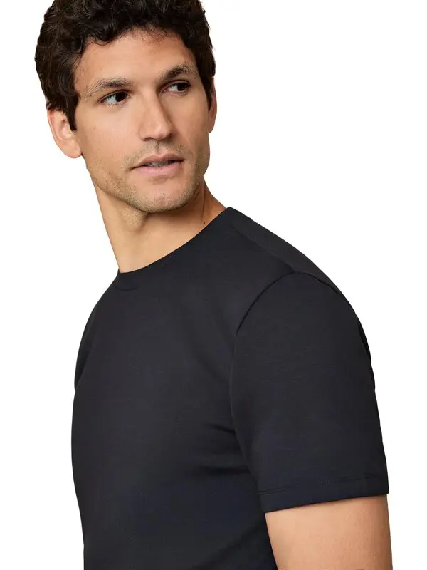 REISS Premium-interlock Modern-fit T-shirt - Navy Blue