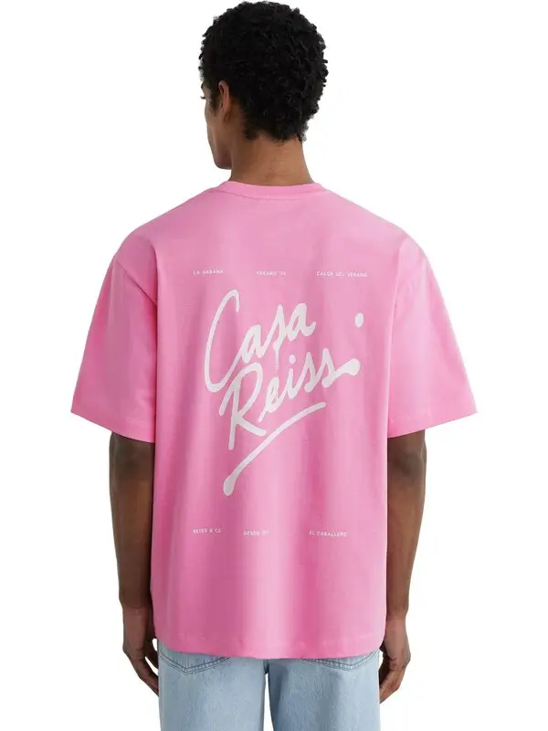 REISS Cotton Logo Short-sleeve Relaxed T-shirt - Pink