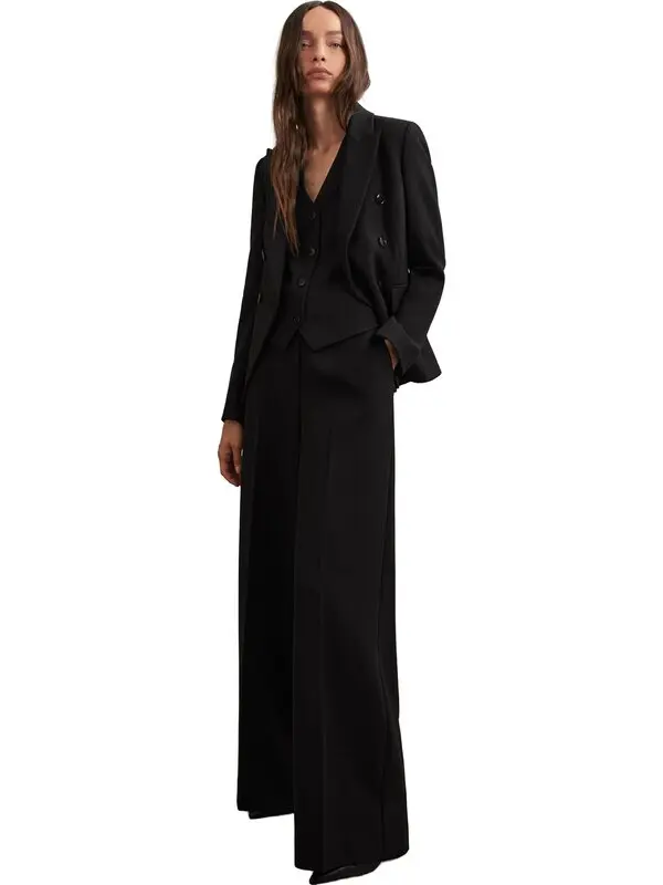 REISS Petite Wide-leg Suit Trousers - Black