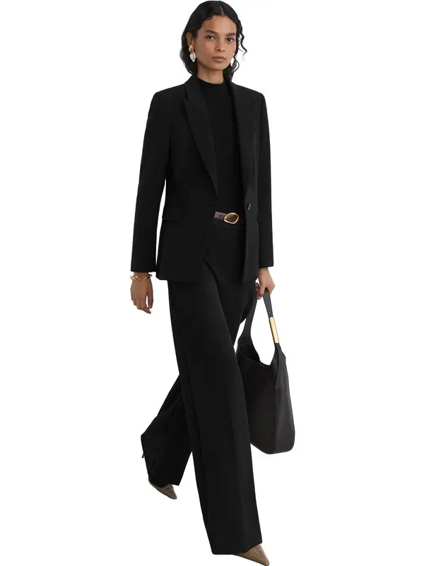 REISS Petite Wide-leg Suit Trousers - Black