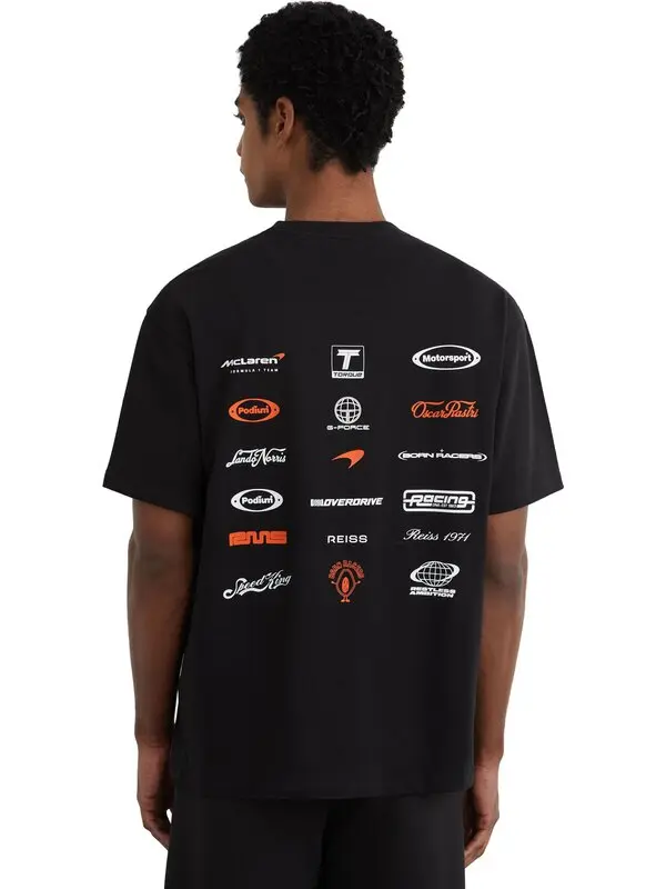 REISS X Mclaren F1 Team Racing Relaxed Logo T-shirt -fit - Black