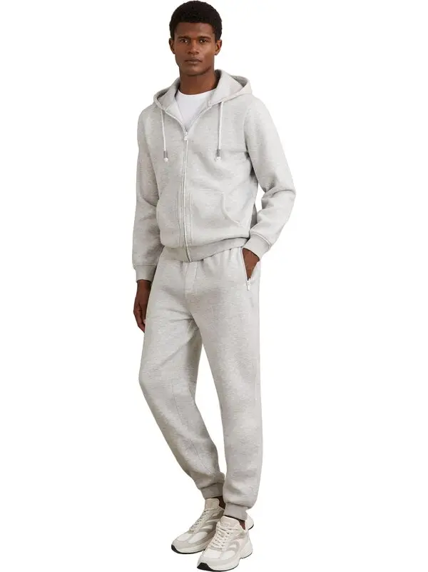 REISS Cotton-blend Drawstring Joggers - Grey