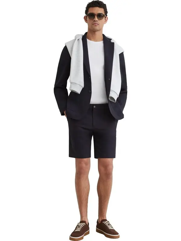 REISS Technical Stretch Shorts - Navy