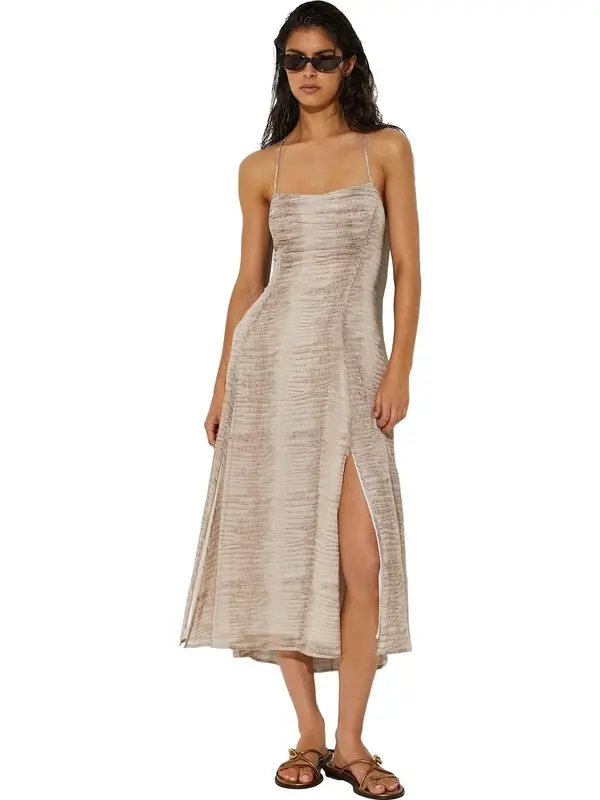REISS Snake-print Midi Beach Dress - Neutral