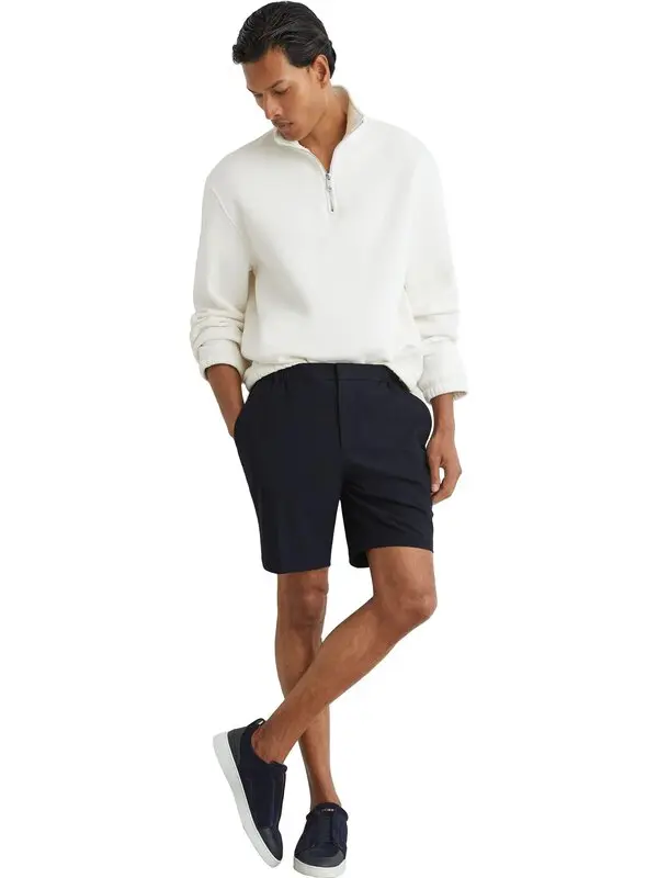 REISS Deck Drawstring Chino Shorts - Navy