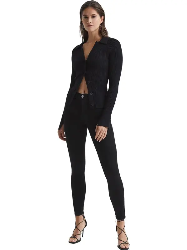 REISS Good American Legs Skinny Fit Jeans - Black