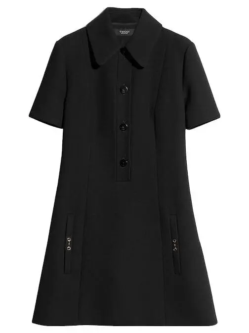 Gucci Floral Print Mini Dress With Ruffled Hem - Black