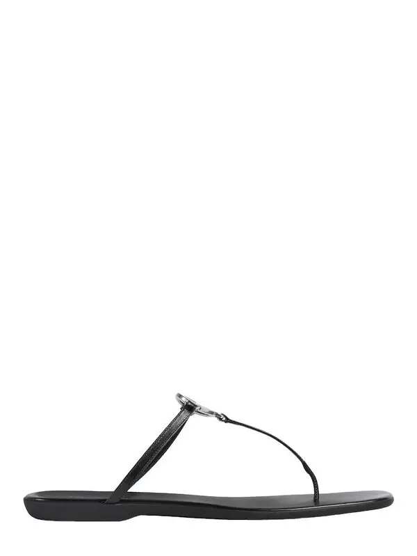 Gucci Thong Sandals With Interlocking G Detail - Black